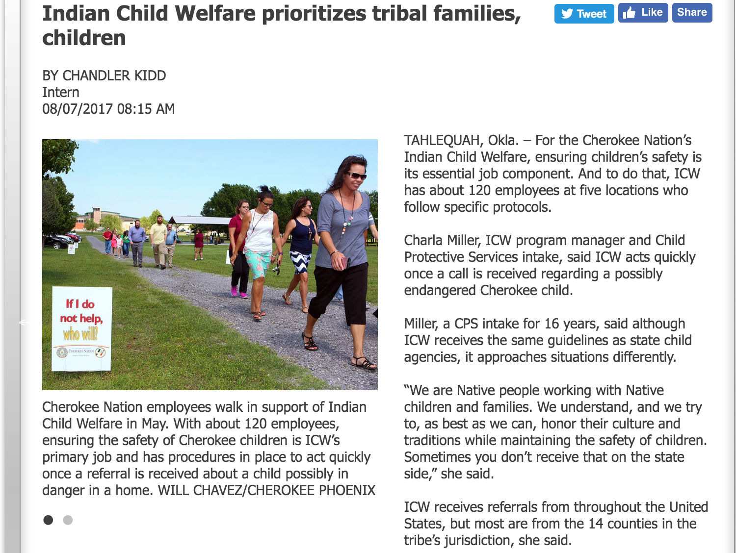 Cherokee Phoenix – Chandler Kidd